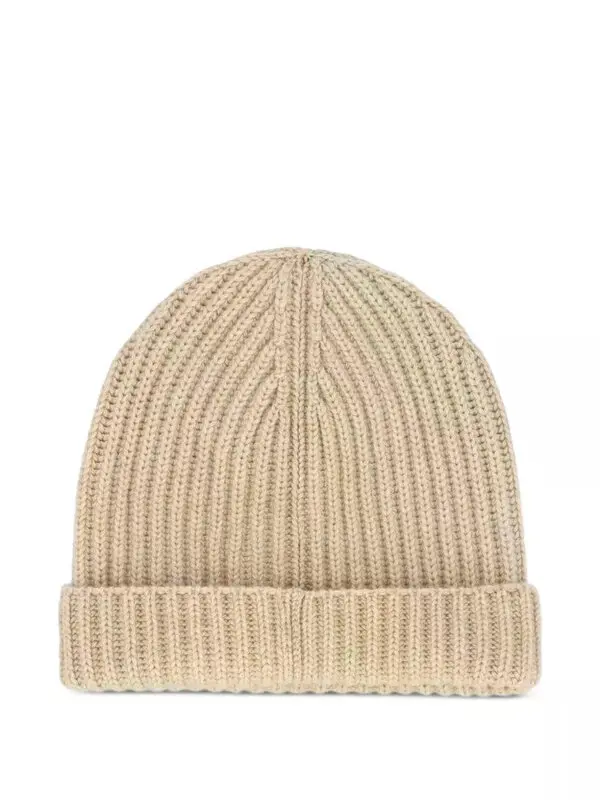 Loro Piana Ribbed Cashmere Beanie - Neutrals