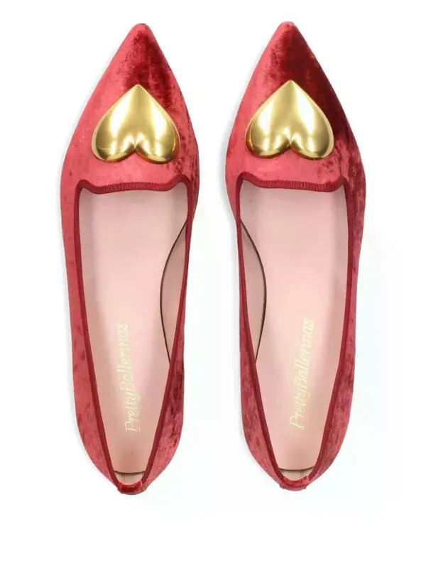 Pretty Ballerinas Ella Heart-embellished Ballet Flats - Red
