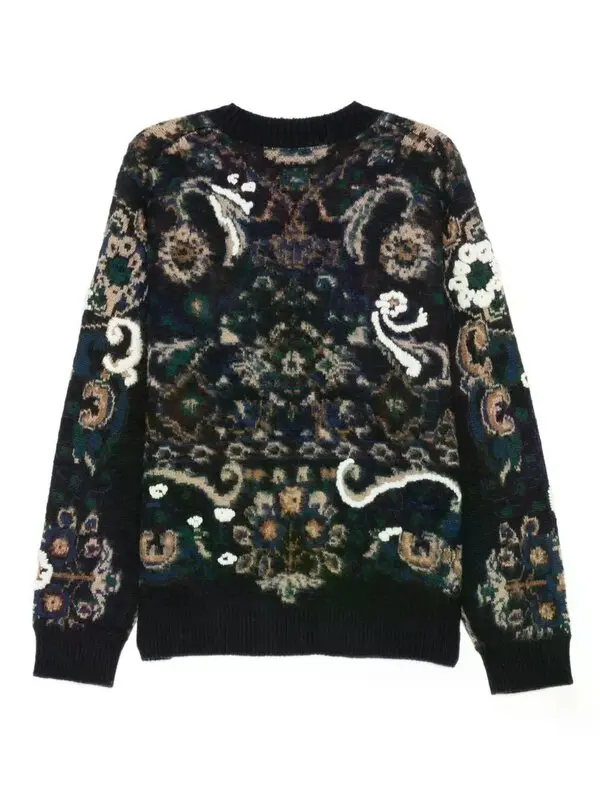 Sacai Floral-pattern Crew-neck Sweater