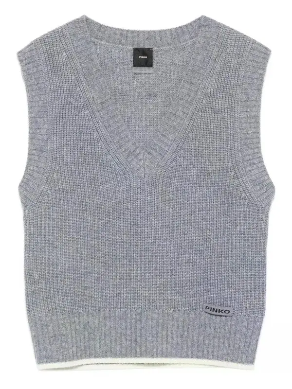 Pinko Ribbed Knit Vest - Grey