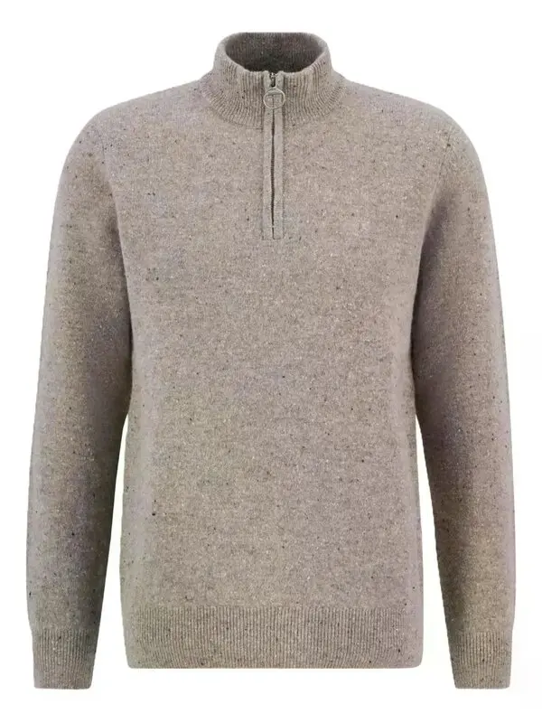 Barbour Speckled Half-zip Sweater - Neutrals
