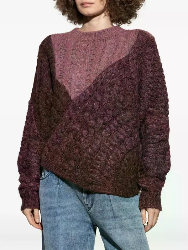 MARANT ETOILE Cable-knit Patchwork Sweater