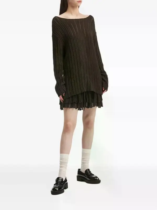 B+AB Ribbed-knit Mini Skirt Set