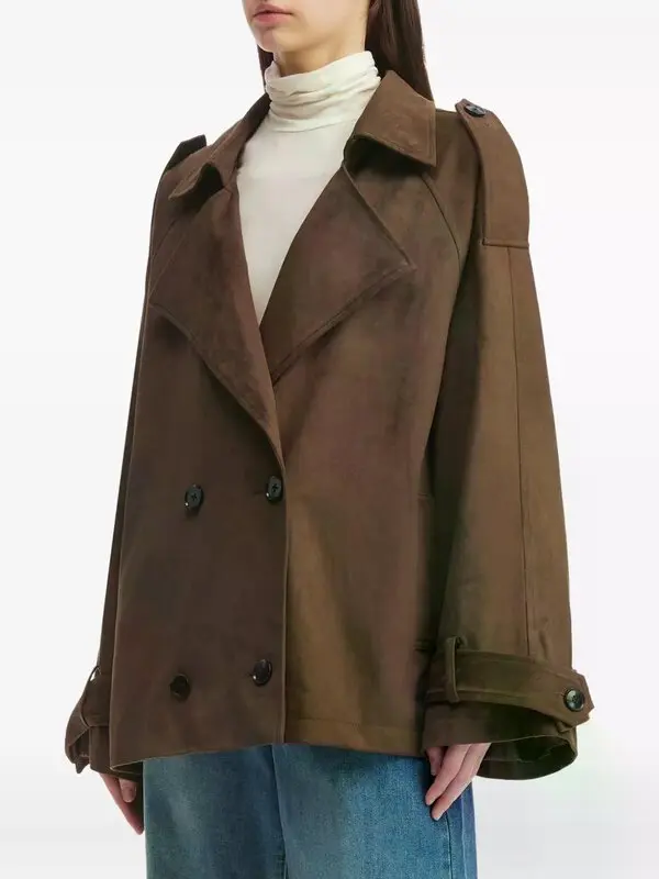B+AB Double-breasted Short Trench Coat