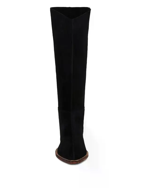 Free People 50mm Sway Suede Boots - Black