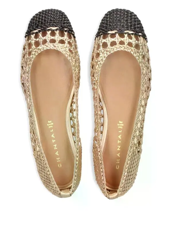 CHANTAL Woven-leather Ballet Flats