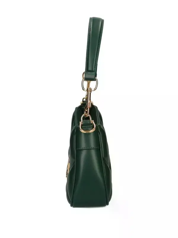 Moschino Quilted Logo-plaque Shoulder Bag - Green