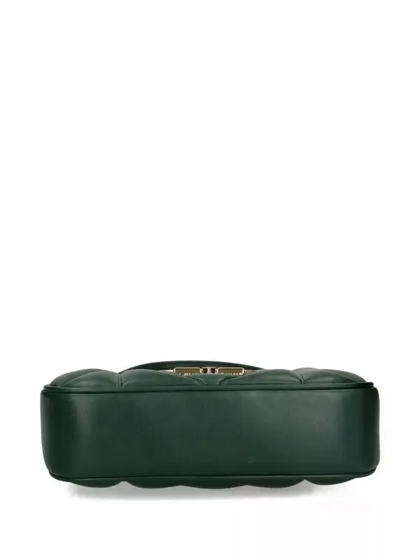 Moschino Quilted Logo-plaque Shoulder Bag - Green