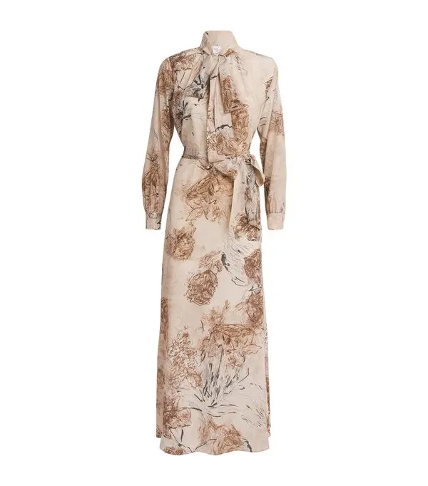 Eleventy Silk Printed Maxi Dress