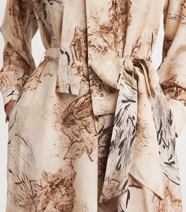 Eleventy Silk Printed Maxi Dress