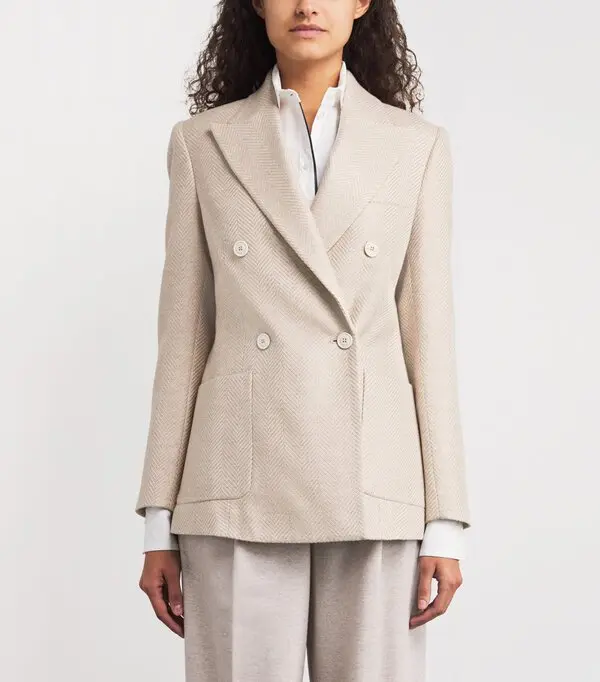 Eleventy Silk-cashmere Herringbone Blazer