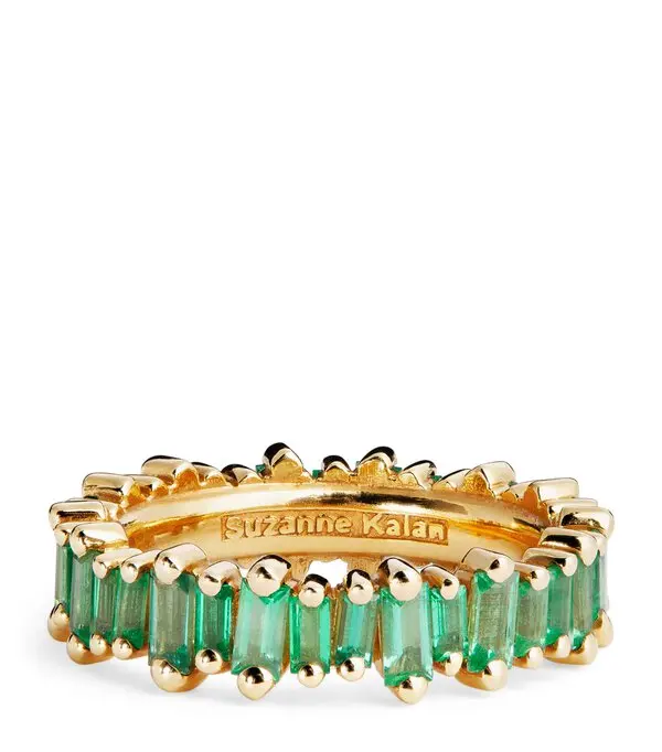SUZANNE KALAN Yellow And Emerald Eternity Ring - Gold