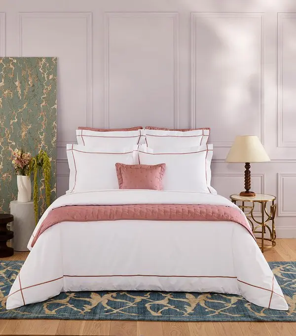 YVES DELORME Athena Santal Super King Flat Sheet - Pink