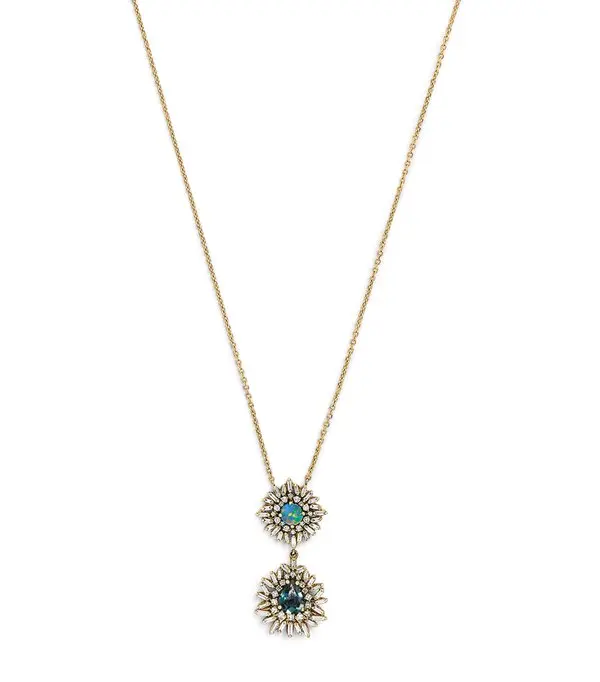 SUZANNE KALAN One Of A Kind Diamond, Sapphire And Opal Necklace - Gold