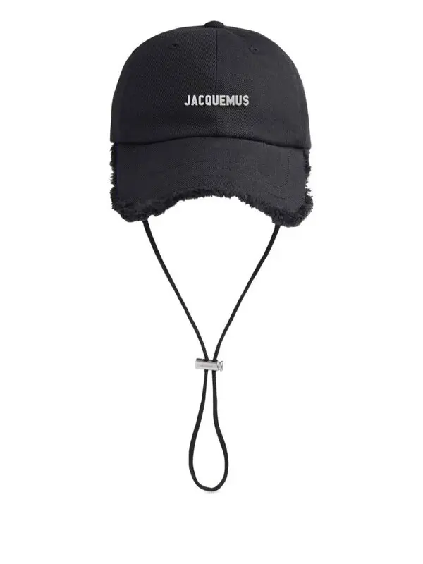 Jacquemus Cap With Adjustable Straps - Black