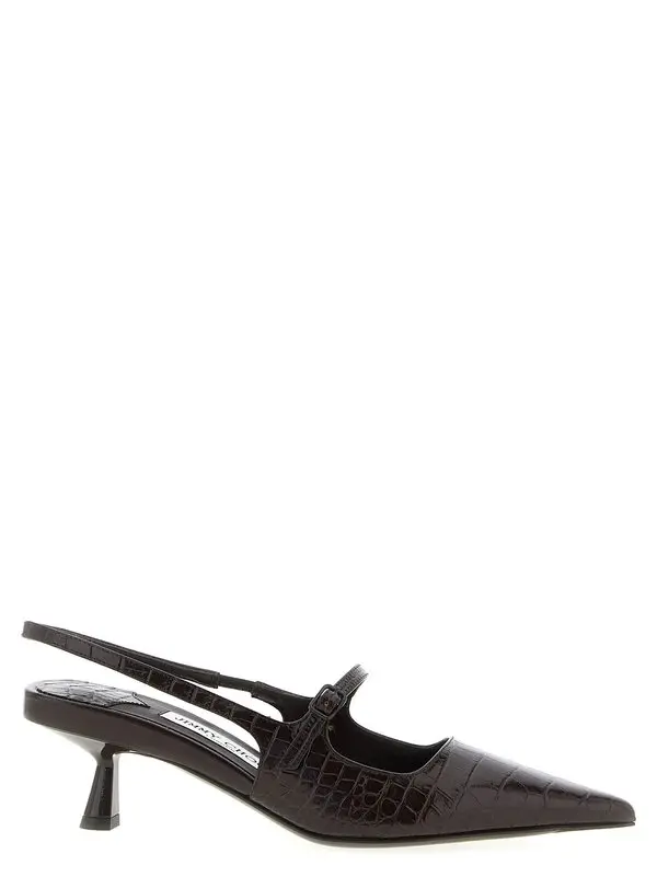 JIMMY CHOO Didi Crocodile-print Leather Slingbacks