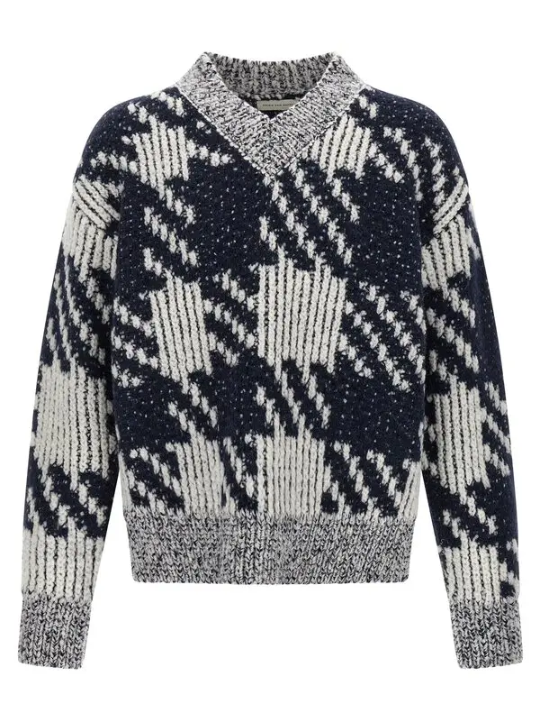 Dries Van Noten Macao Graphic Jacquard Sweater - White/black