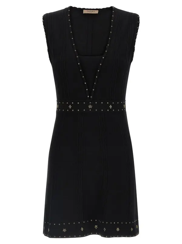 Twin-set Rhinestone Studded Mini Dress