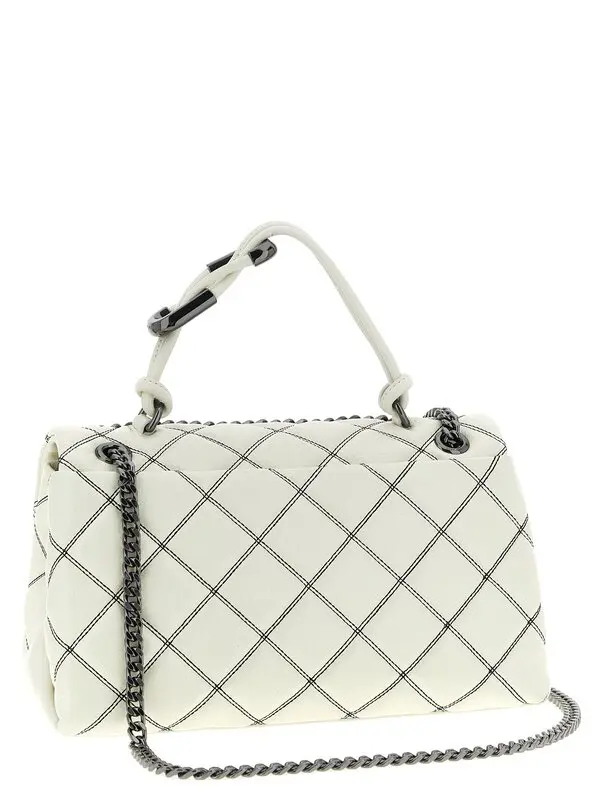 Marc Jacobs The Bi-color Quilted Dual Medium Shoulder Bag - White/black