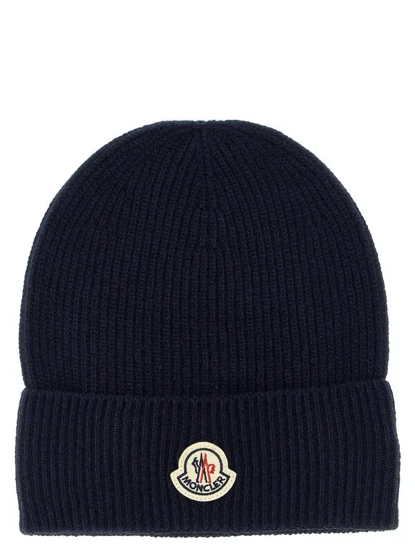 Moncler Wool And Cashmere Beanie - Blue