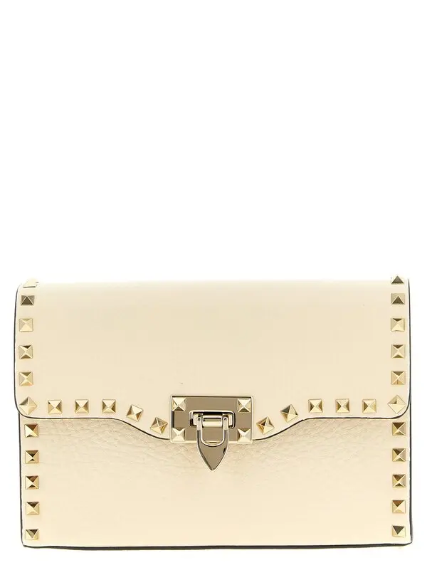 Valentino Garavani Rockstud Small Shoulder Bag - White