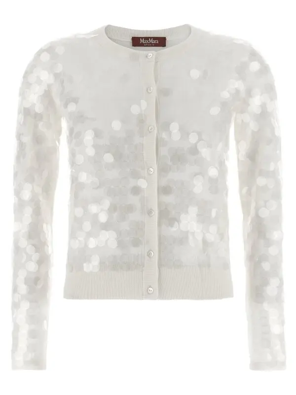 Max Mara Wool Knit Cardigan - White