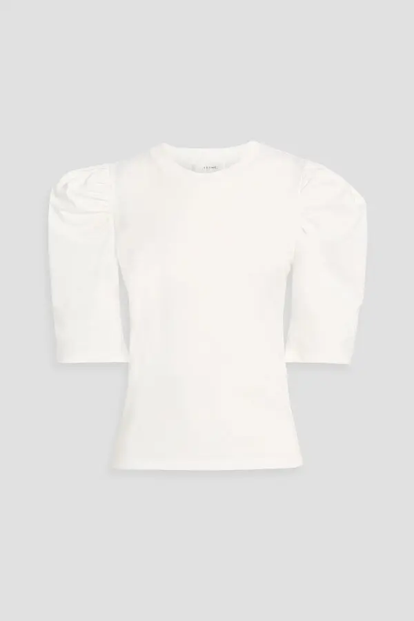 FRAME The Drape Cotton-jersey T-shirt - White