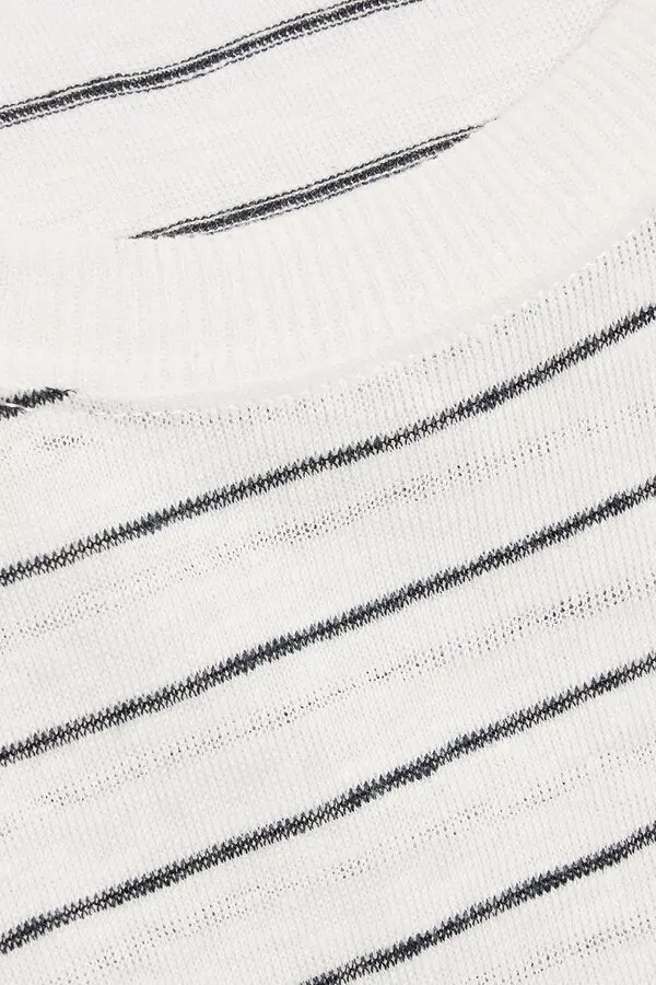 FRAME Striped Linen-jersey T-shirt
