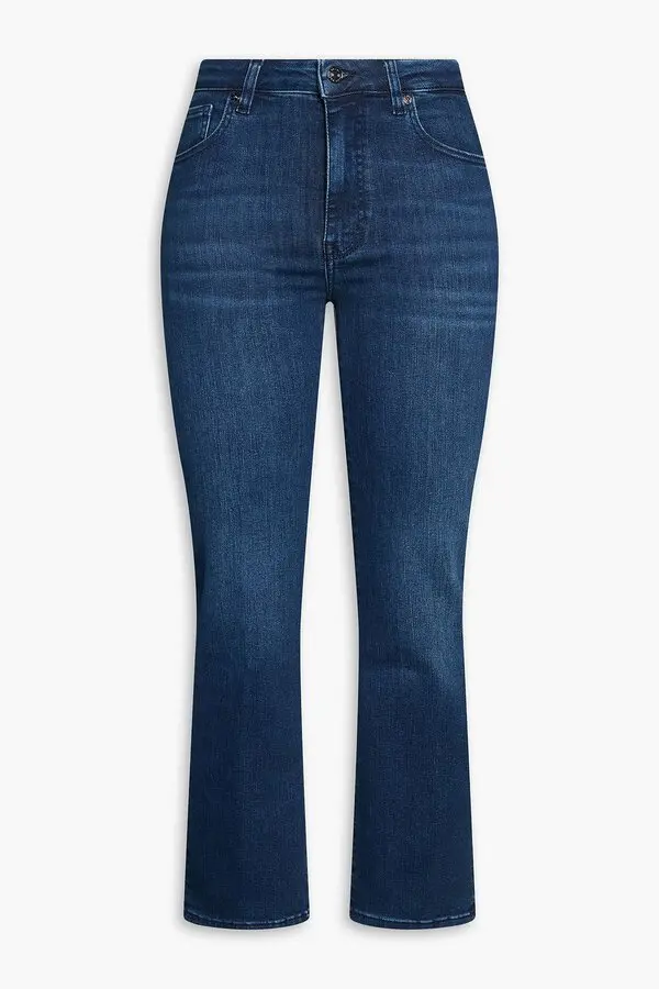 FRAME The Reboot Crop High-rise Bootcut Jeans - Dark Denim