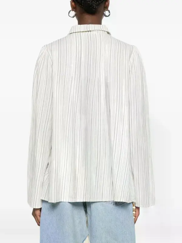 BODE Striped Frog-closure Blouse