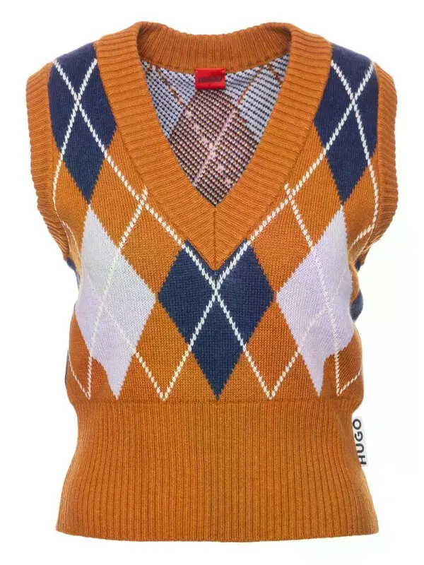 Hugo Argyle Knit Vest