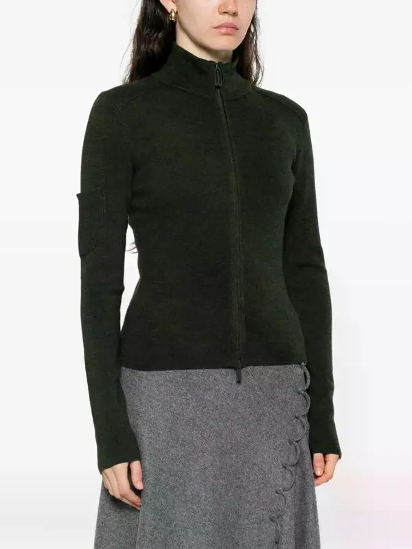Victoria Beckham Zip-front Cardigan With Patch Pocket