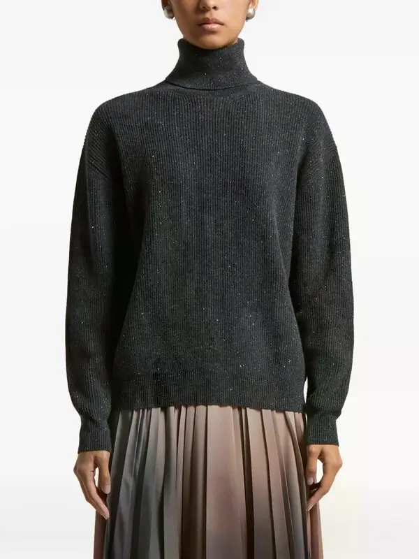 Peserico Roll-neck Sparkle-finish Sweater