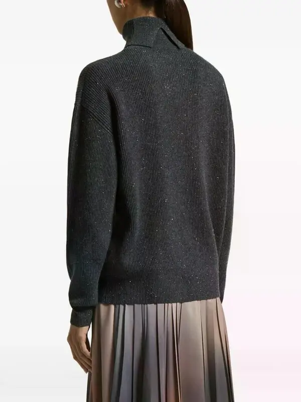 Peserico Roll-neck Sparkle-finish Sweater