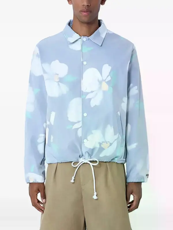 NOAH Floral-print Snap-button Overshirt