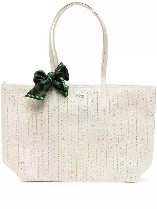 Lacoste Logo-embroidered Tote Bag - White