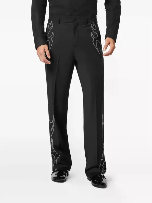 Philipp Plein Tailored Trousers With Flame Studs