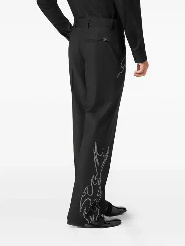 Philipp Plein Tailored Trousers With Flame Studs