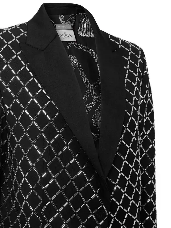 Philipp Plein Crystal Rhombus Blazer