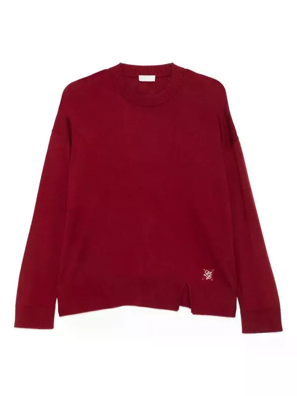 Liu Jo Logo-plaque Split-hem Sweater