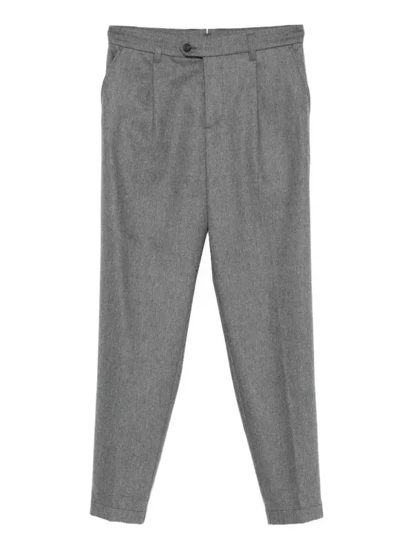 Eleventy Pleated Wool Trousers - Grey