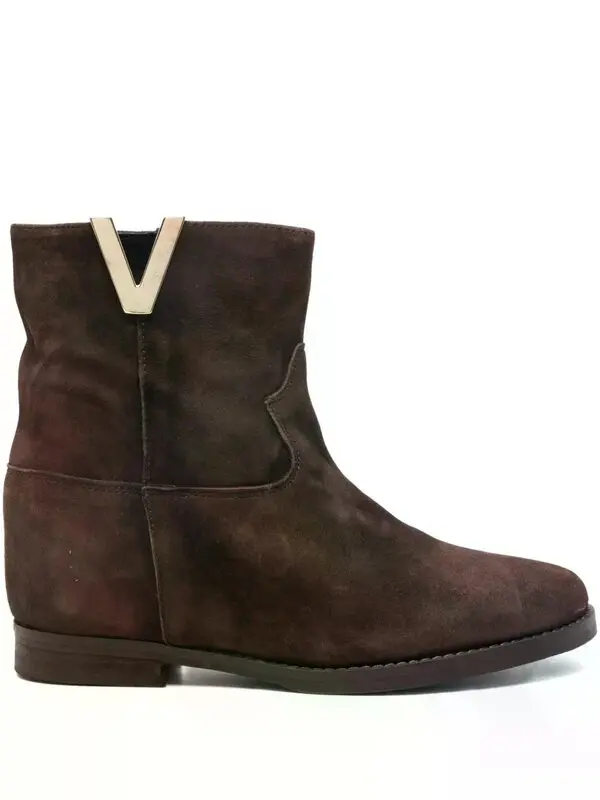 JULIE DEE V-detail Suede Boots