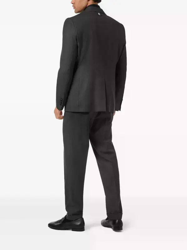 BILLIONAIRE Embroidered-detail Buttoned Blazer - Black