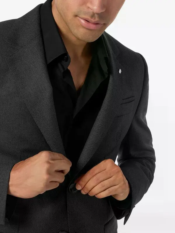 BILLIONAIRE Embroidered-detail Buttoned Blazer - Black