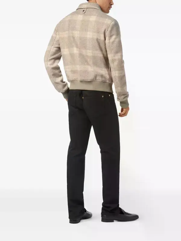 BILLIONAIRE Check-crest Bomber Jacket