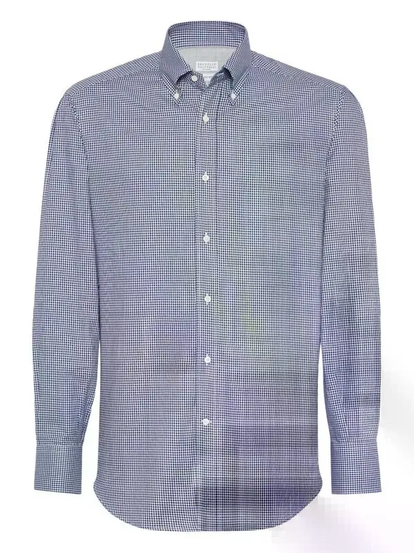 Brunello Cucinelli Gingham-check Button-down Shirt