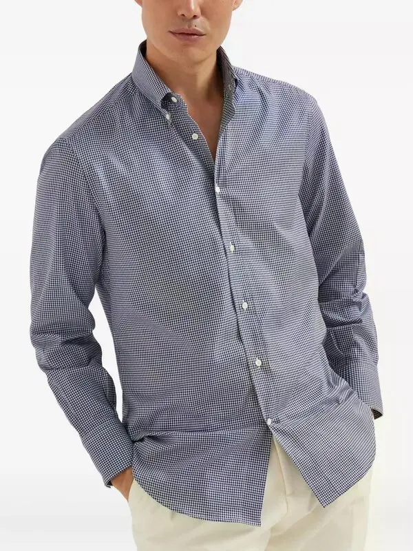 Brunello Cucinelli Gingham-check Button-down Shirt