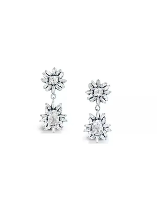SUZANNE KALAN 18k White Gold Diamond Drop Earrings