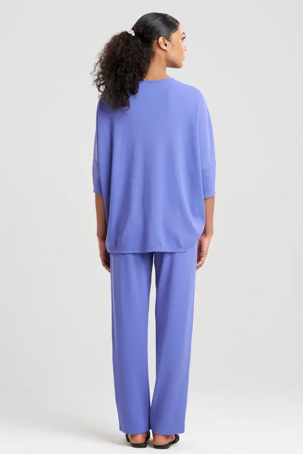 Natori Tranquility Waffle V-neck Top - Blue