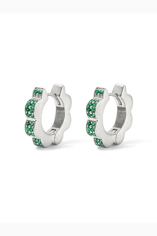 ETIQ Emerald Jharokha Hoop Earrings - Floral